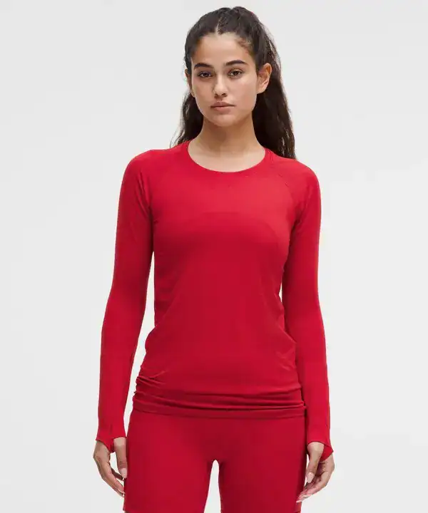 Lululemon Swiftly Tech Long-Sleeve Shirt 2.0 - Oxford Red/Oxford